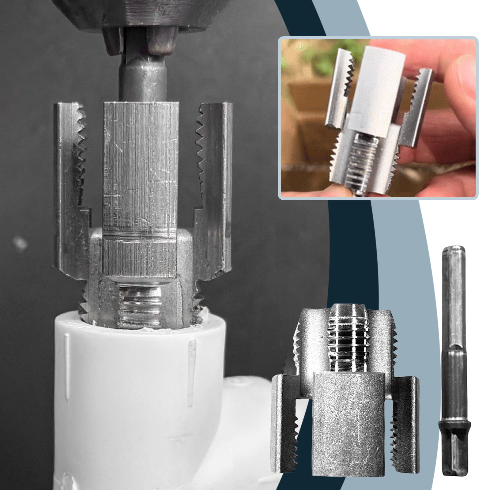 PVC Pipe Threader Kit for Electric Drill,PVC/PPR Plastic Pipe Thread ...