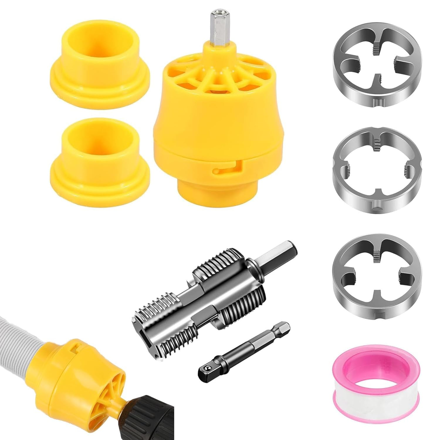 PVC Pipe Threader Kit, Plastic Pipe Threader, Pipe Threading Tool, Die ...