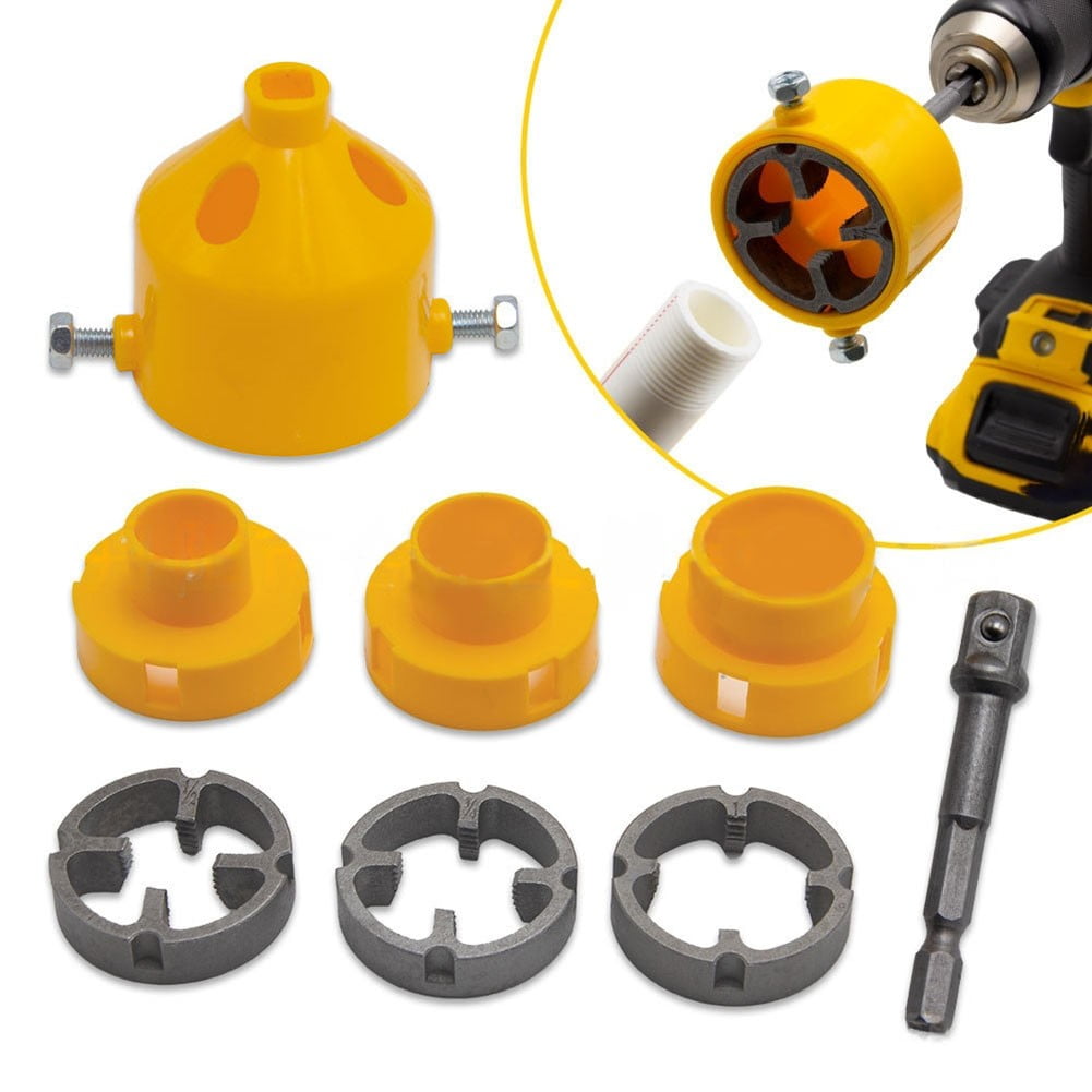 PVC Pipe Threader Kit with 1/2 3/4 Inch Dies Pipe Threader Pipe Round ...