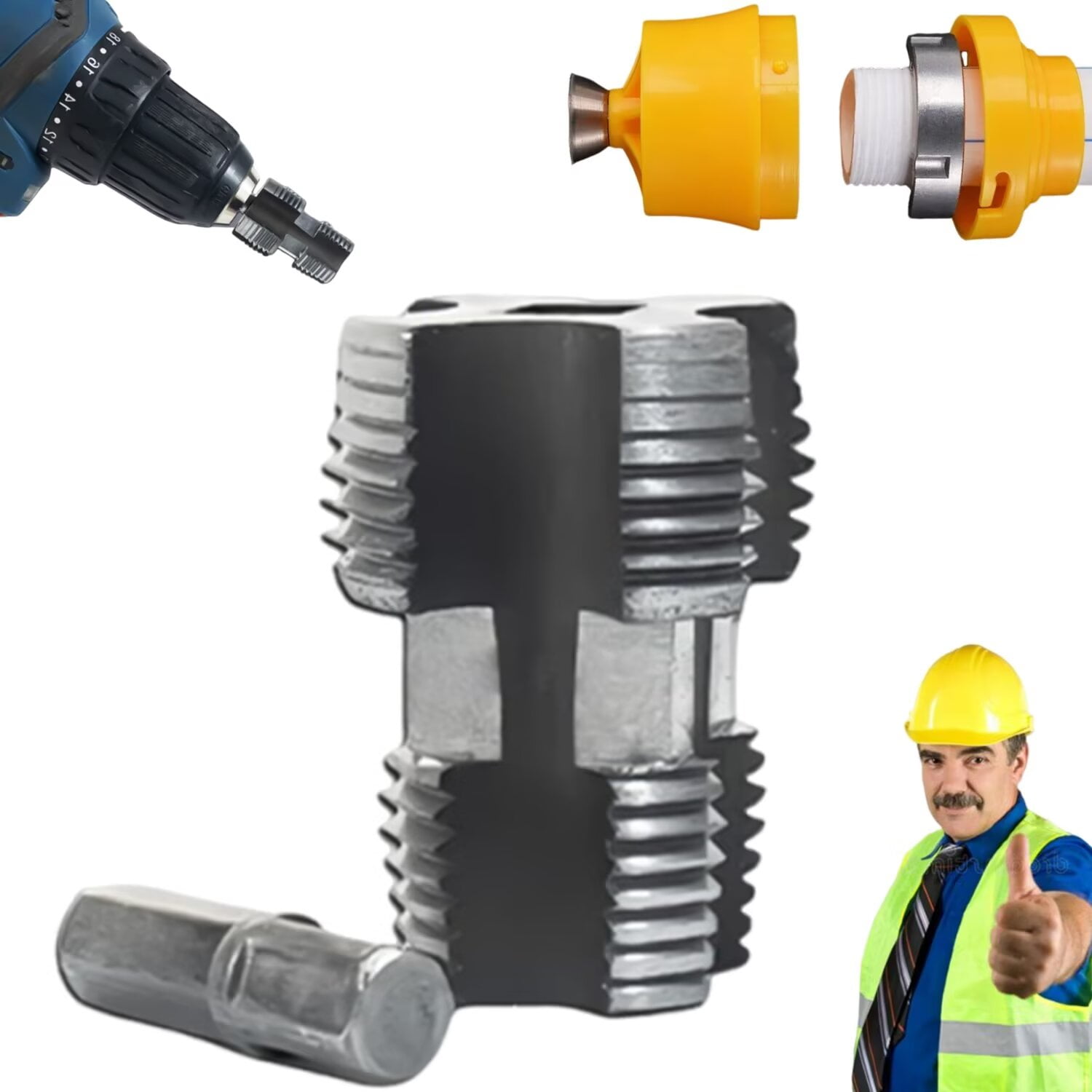 PVC Pipe Threader, Multi-Function Pipe Threader Kit, PVC Thread Maker ...