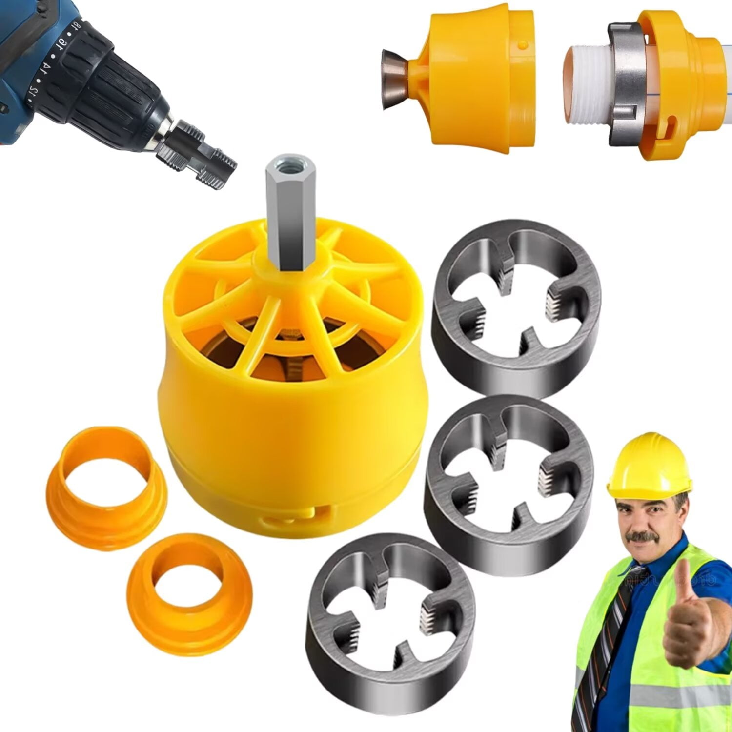 PVC Pipe Threader, Multi-Function Pipe Threader Kit, PVC Thread Maker ...