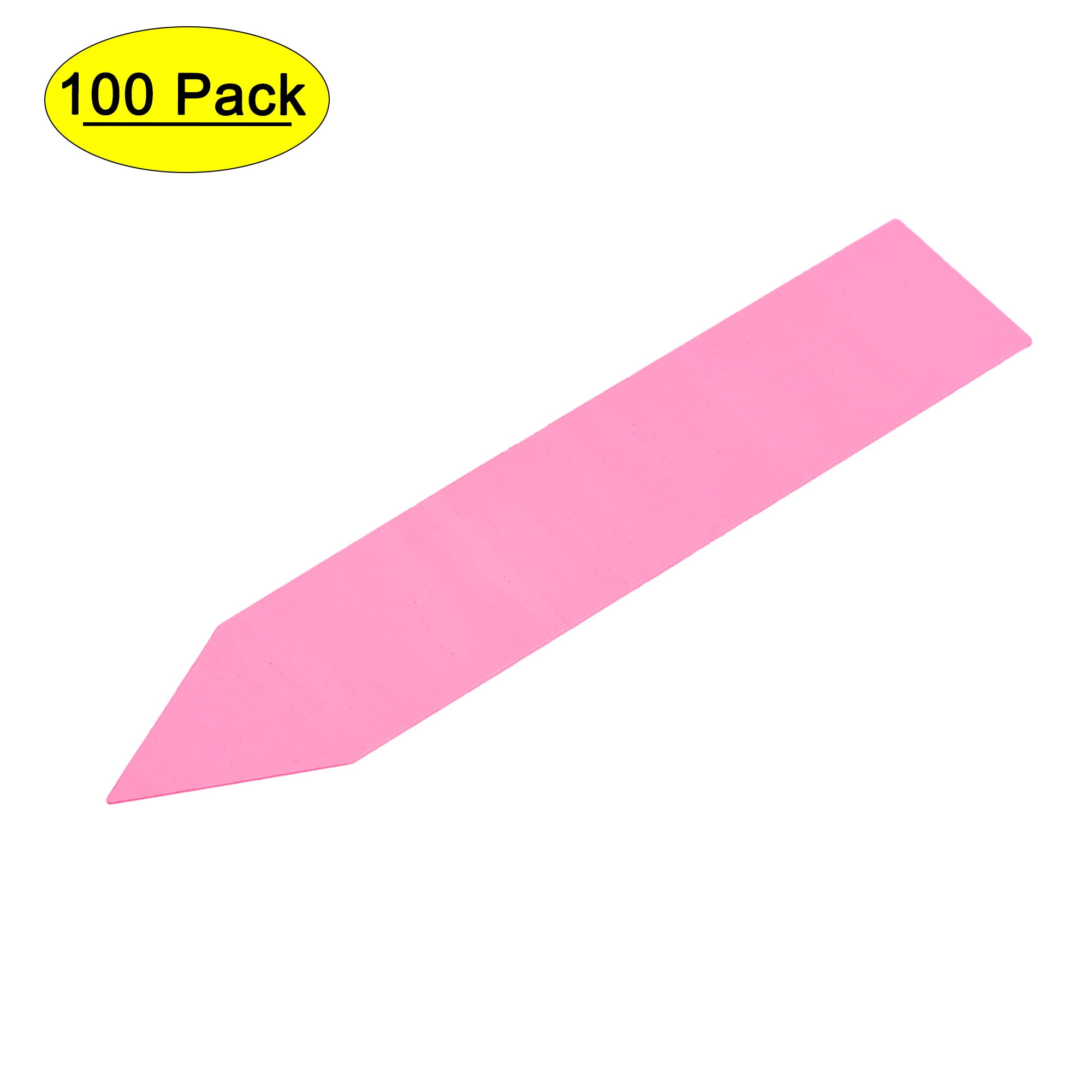 PVC Plant Label Stakes 10 x 2cm Water Resistant for Garden Tag Pink 100 ...
