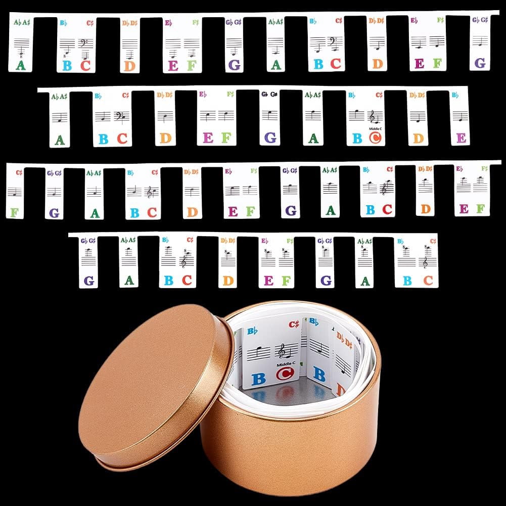 PVC Plastic No Stick Removable Piano Keyboard Stickers 88-Key Piano ...