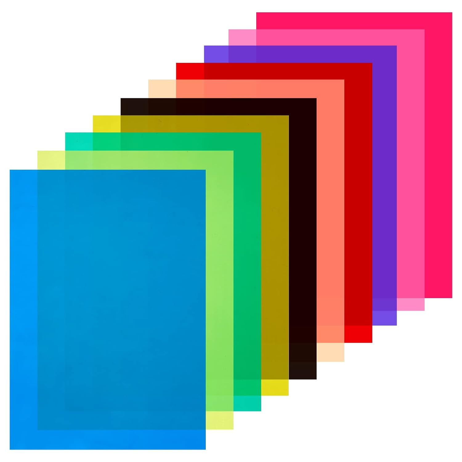 PVC Plastic Sheets Rectangle Mixed color 300x210x0.2mm 10sheets/set ...