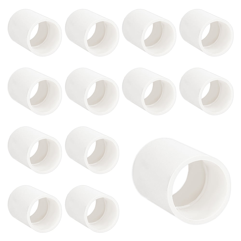 PVC Plastic Water Pipe Straight Connectors White 40x29.5mm Hole: 25mm ...