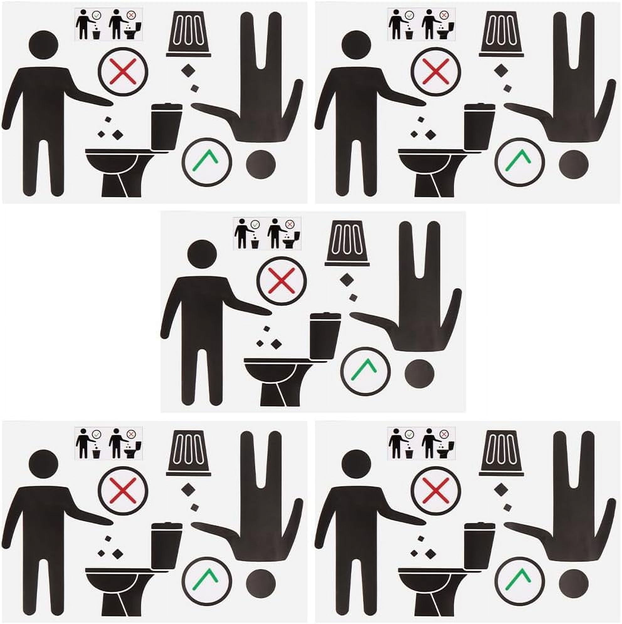 PVC Public Toilet Sign Stickers Warning Signs for Wall Door Accessories ...