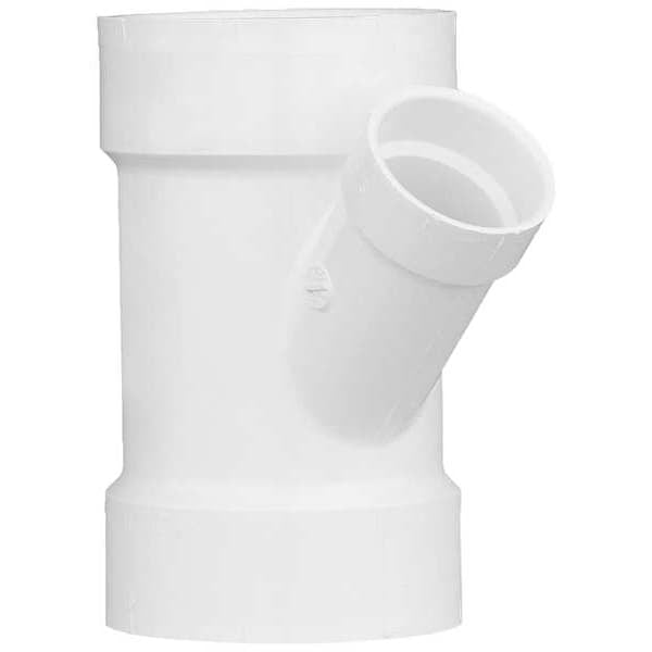 PVC Reducing Wye, Hub, 4 in x 4 in x 2 in Pipe Size(1WJV4) - Walmart.com