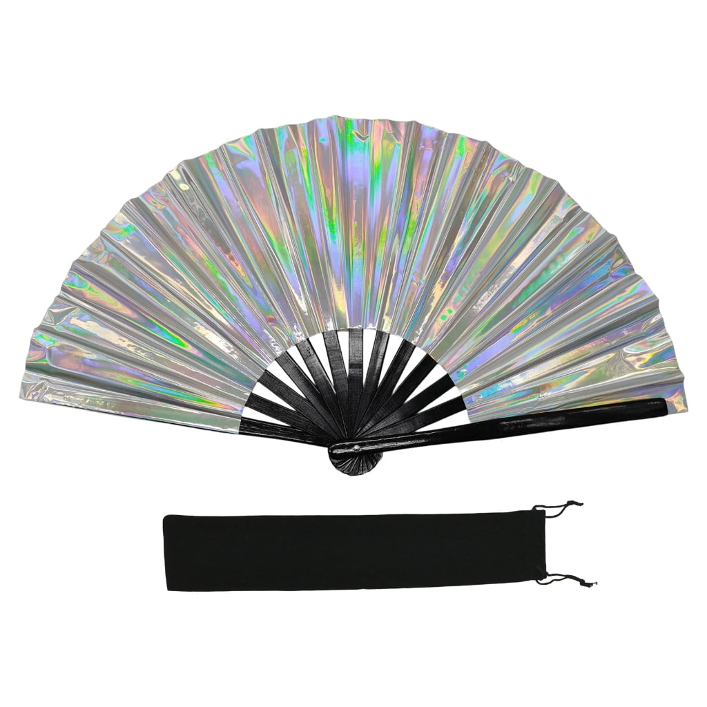 PVC Reflective Colorful Taichi Fan with Bamboos Frame for Daily Use and ...