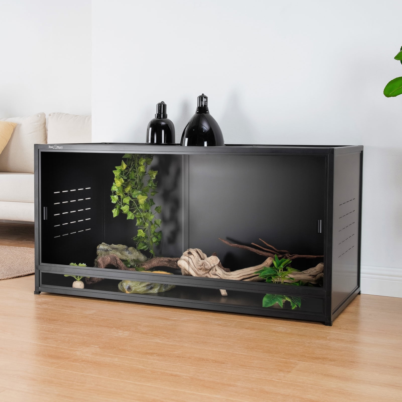 ToxiRium PVC Large 76-Gallon Reptile Terrarium, 44x20x20 Inches with ...