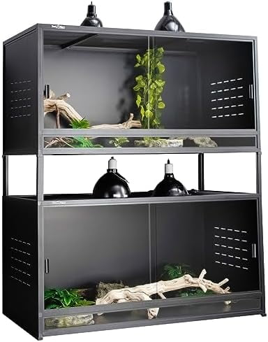 PVC Reptile Enclosure 48" x 24" x 24" Space Efficient Reptile Terrarium ...