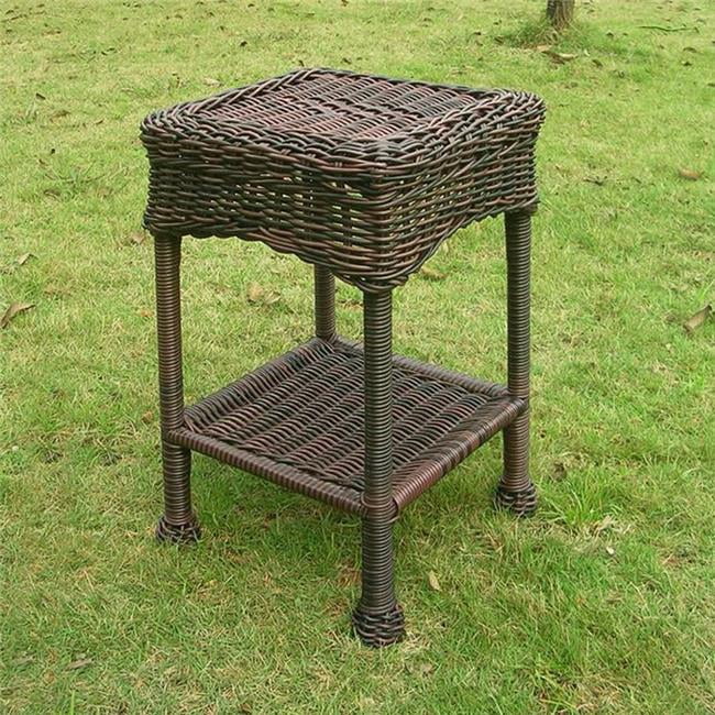 PVC Resin Side Table, Antique Pecan - Small - Walmart.com