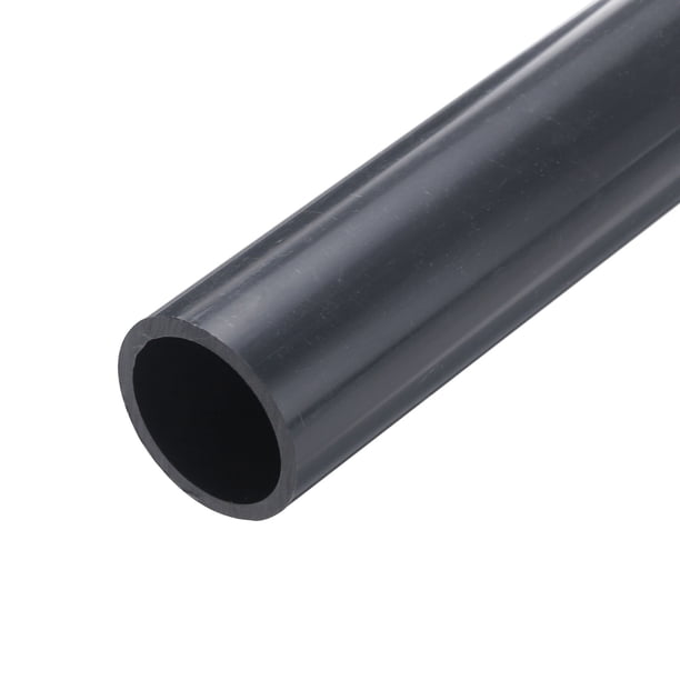 PVC Rigid Round Pipe 31.6mm ID 38mm OD 9" Length Dark Grey High Impact ...