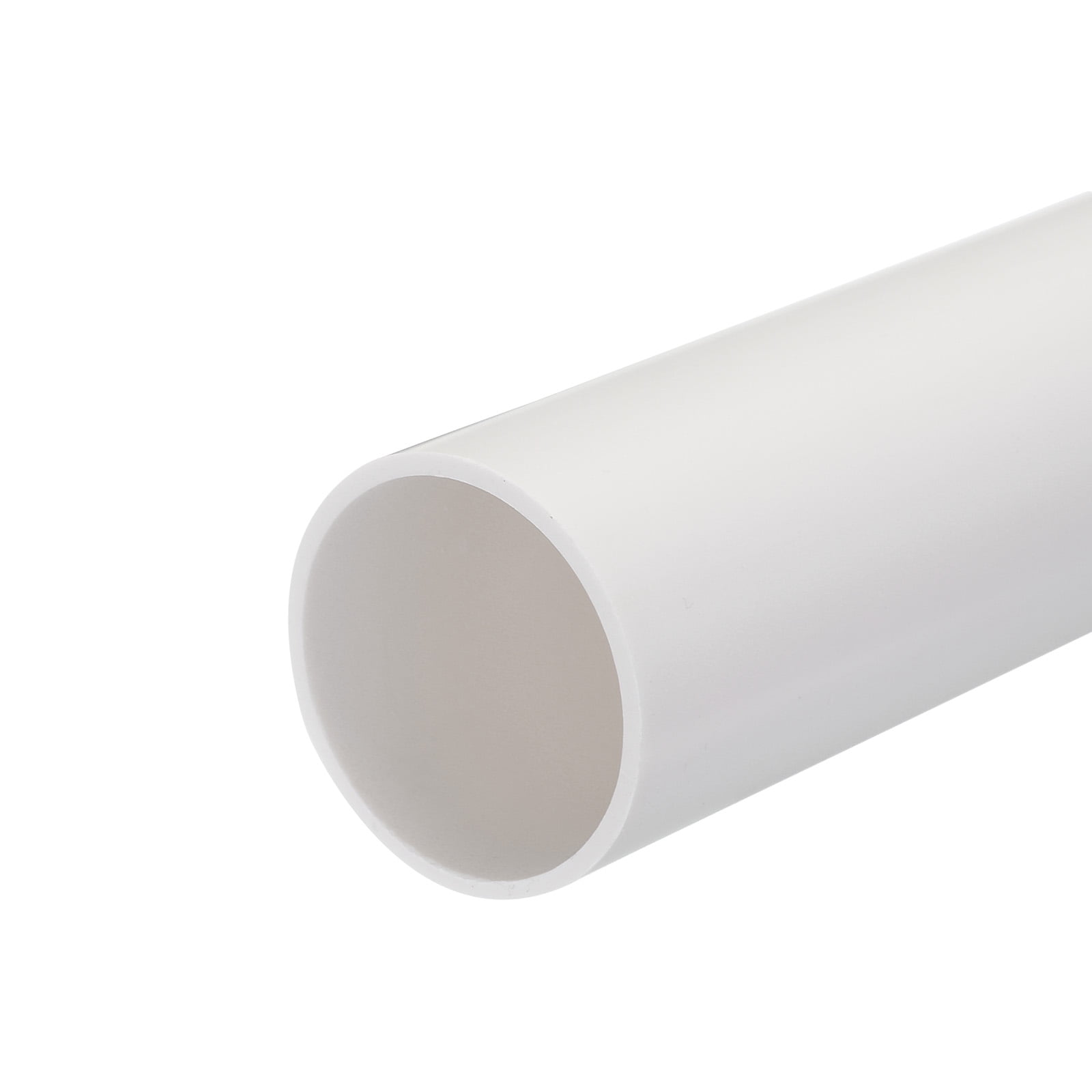 PVC Rigid Round Pipe 45.2mm ID 50mm OD 20cm/8" Length White High Impact ...