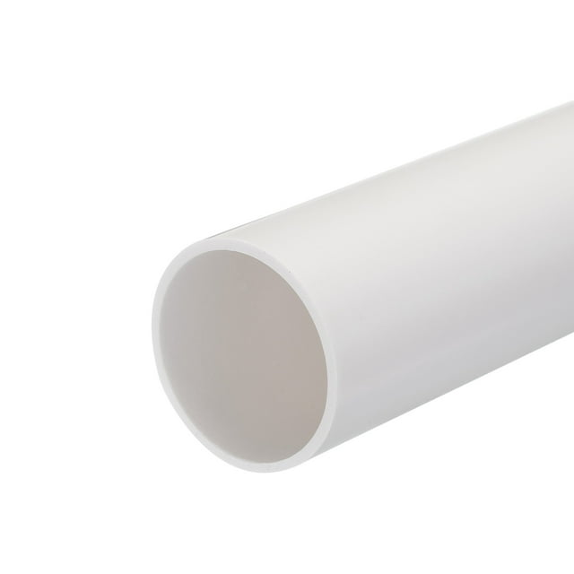 PVC Rigid Round Pipe 45.2mm ID 50mm OD 20cm/8" Length White High Impact ...