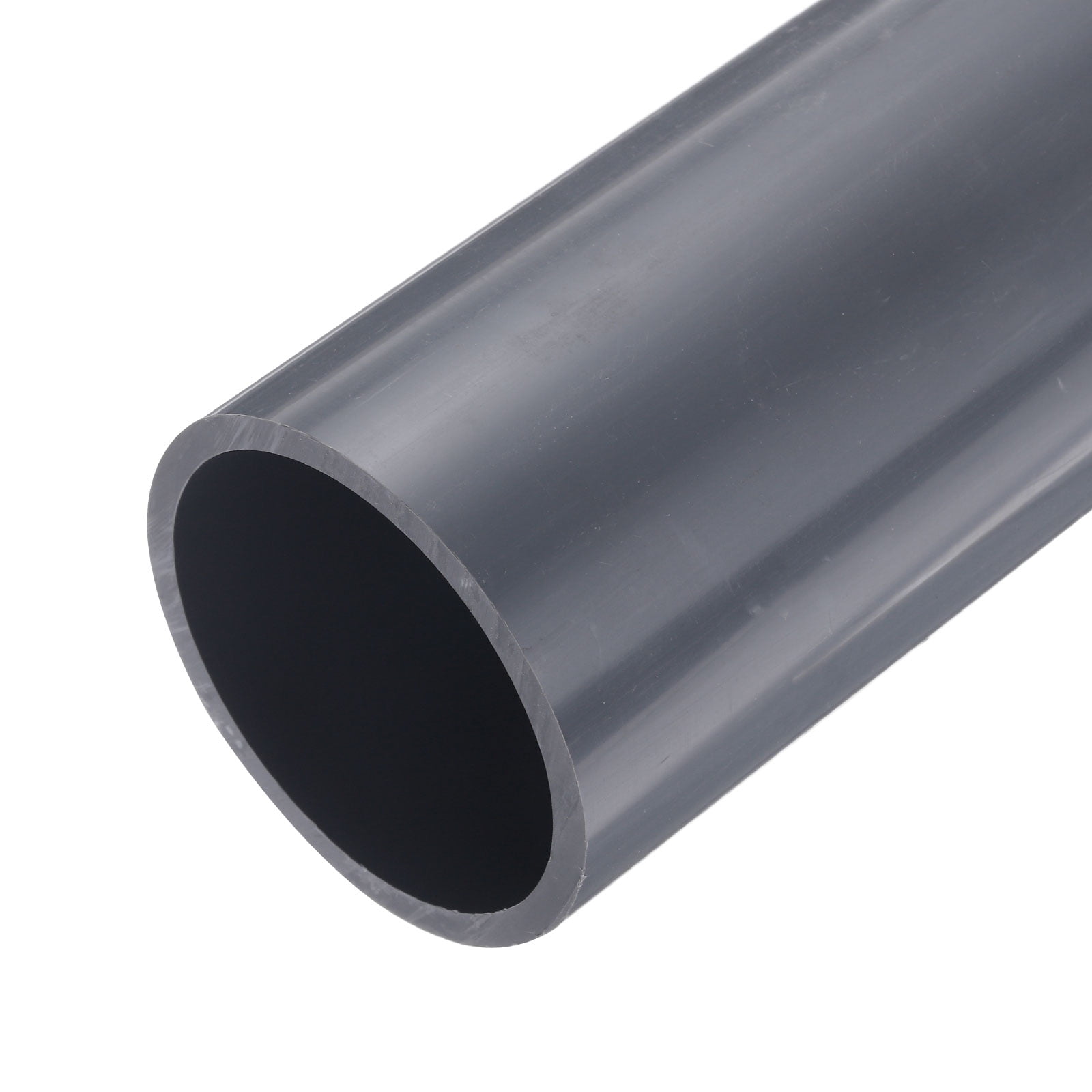 PVC Rigid Round Pipe 76.6mm ID 90mm OD 9" Length Light Grey High Impact for Water Pipe, Crafts ...
