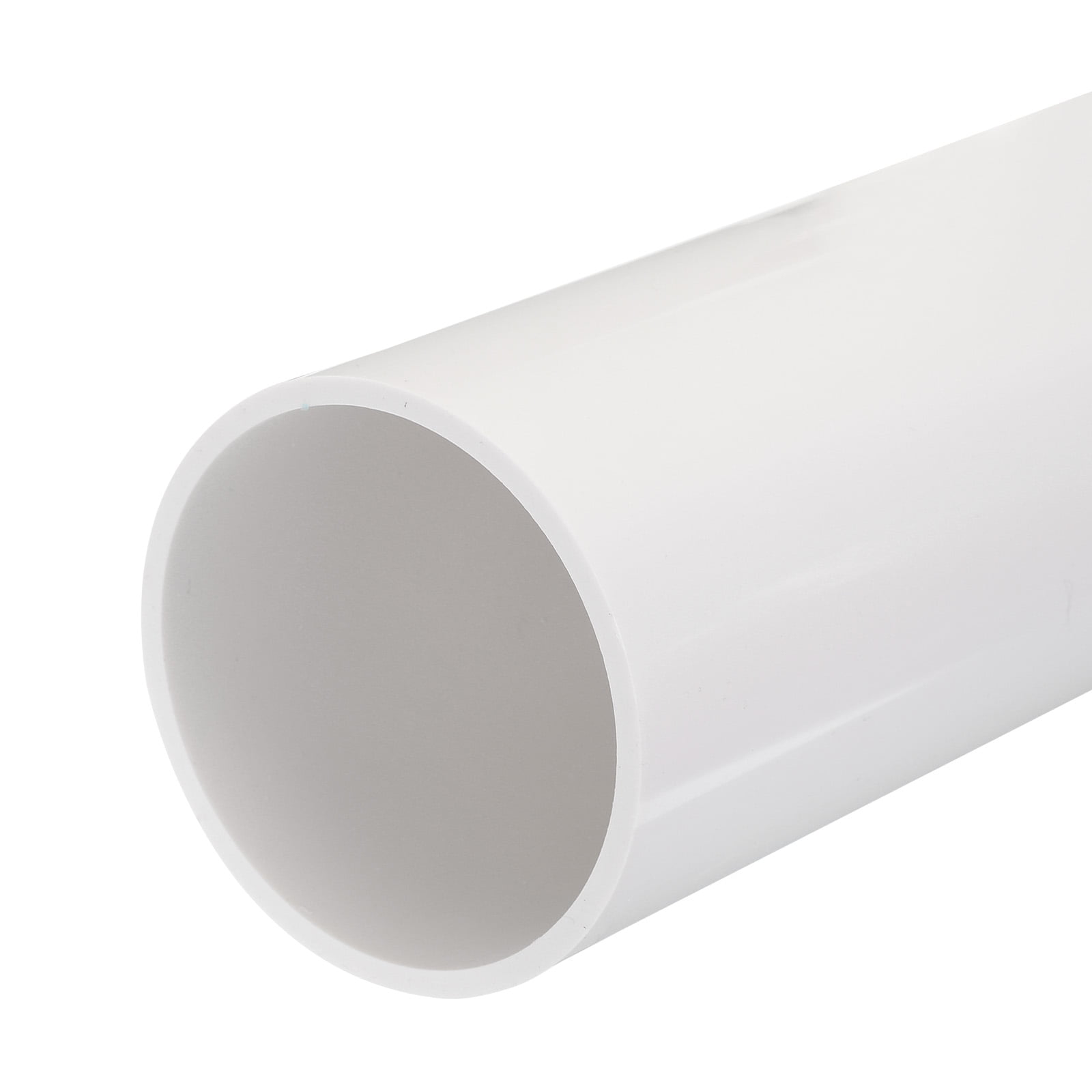 PVC Rigid Round Pipe 81.4mm ID 90mm OD 20cm/8" Length White High Impact ...