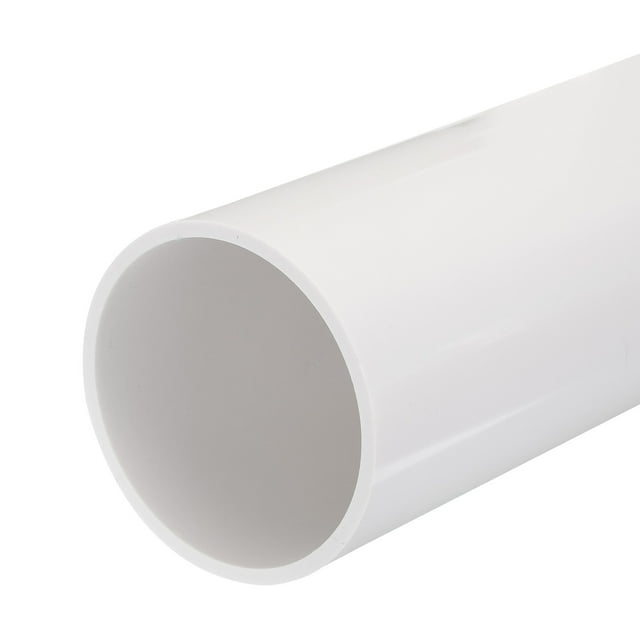 PVC Rigid Round Pipe 81.4mm ID 90mm OD 20cm/8" Length White High Impact for Water Pipe, Crafts ...