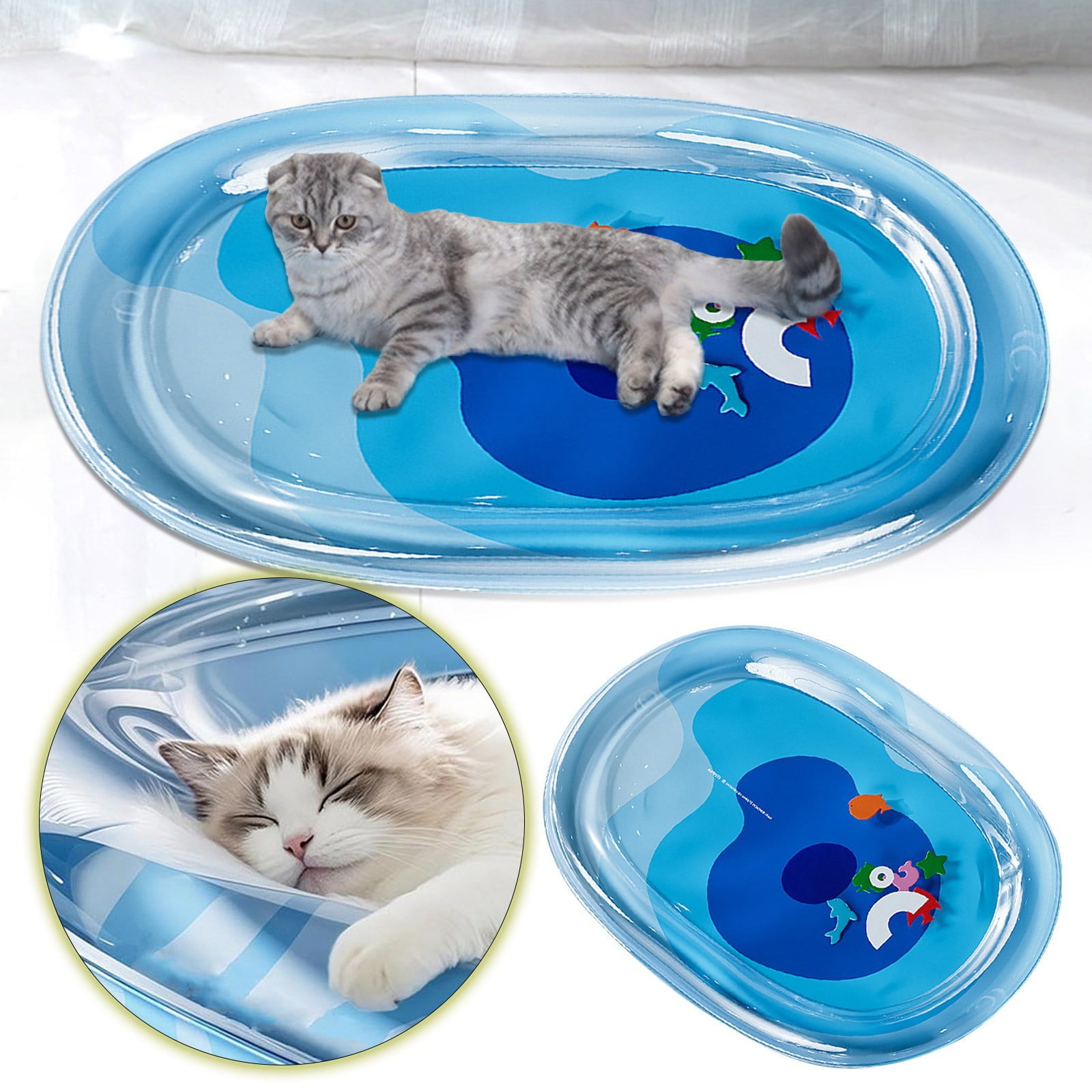 PVC Safe Cooling Bed For Cats, Water-Based Cat Cooling Mat, Chew-proof ...