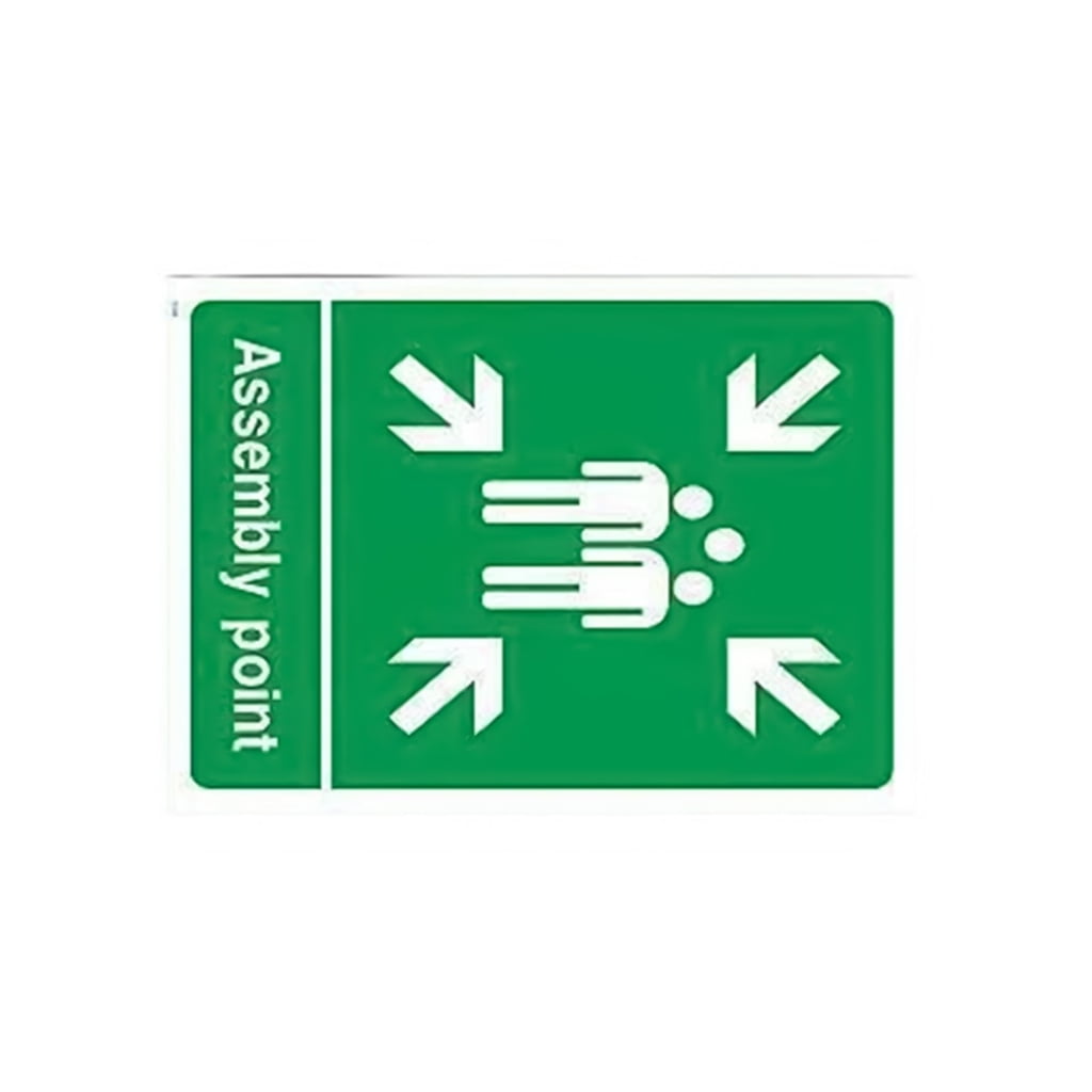 PVC Safety Sticker Evacuation Sign Assembly Point Sign Waterproof ...