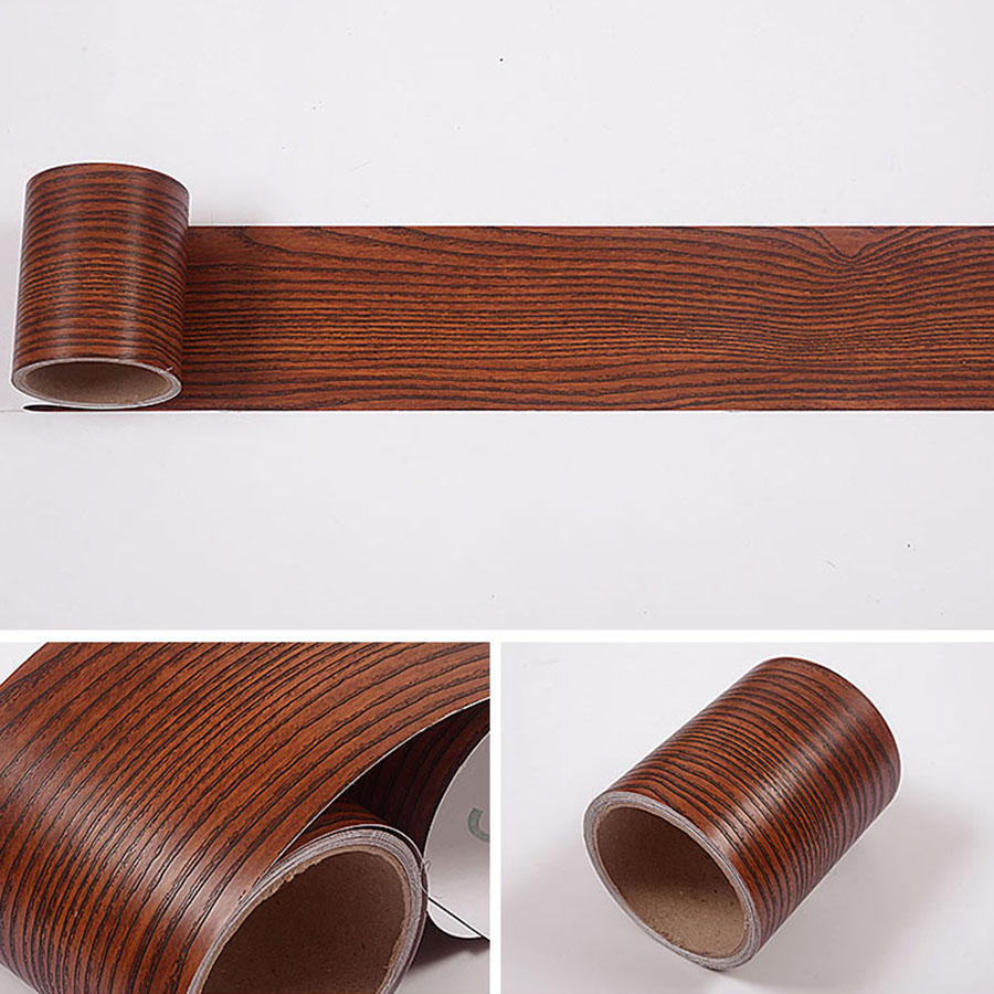 PVC Self-Adhesive Baseboard Wall Sticker Wood Grain Door Frame ...