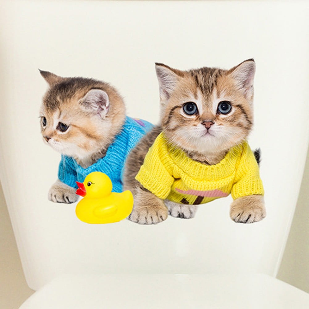 PVC Self Adhesive Decals Sticker Creative Funny Cat Decals Funny Cat ...