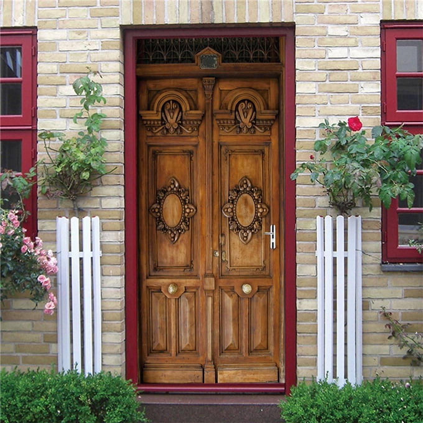 PVC Self Adhesive Door Sticker Golden Pattern Wallpaper Waterproof ...