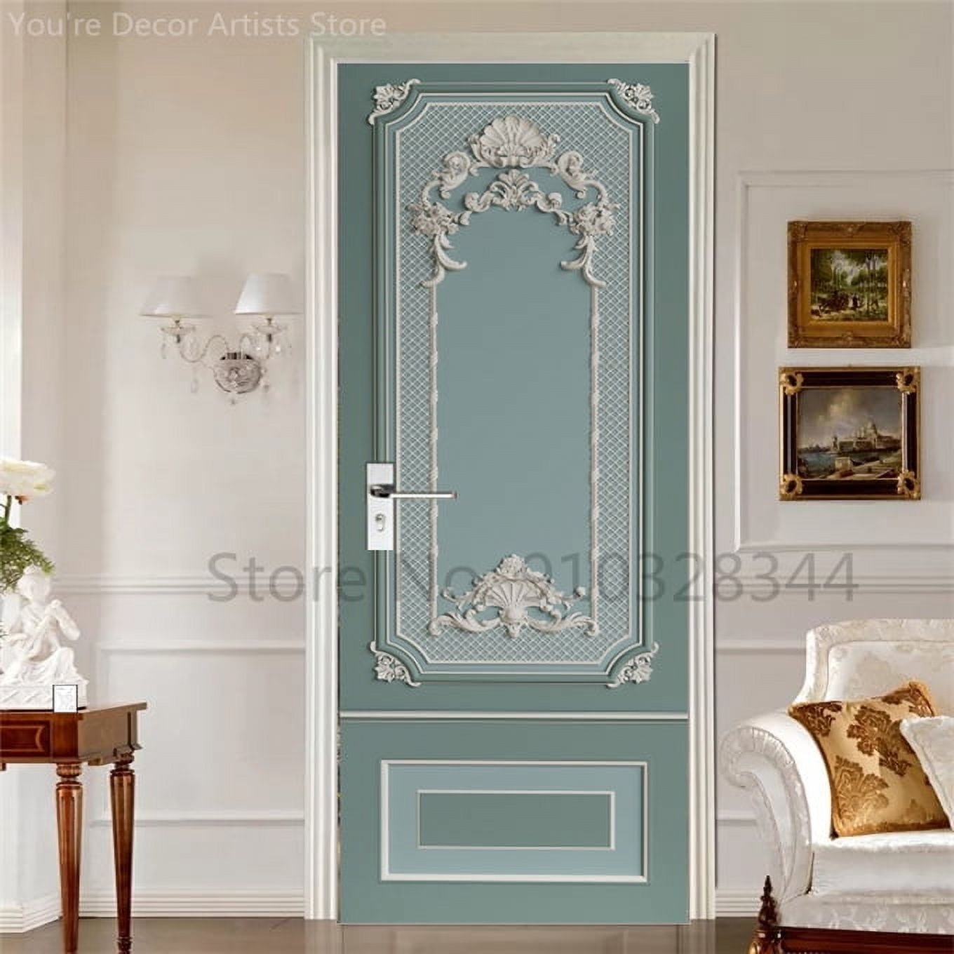 PVC Self-Adhesive Waterproof Door Sticker 3D Stereo European Style ...