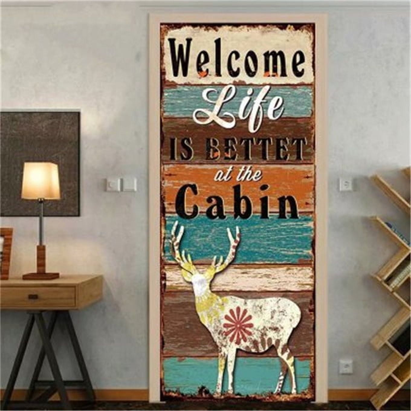 PVC Self-adhesive Blue Peacock Door Sticker Corridor Portico Decoration ...