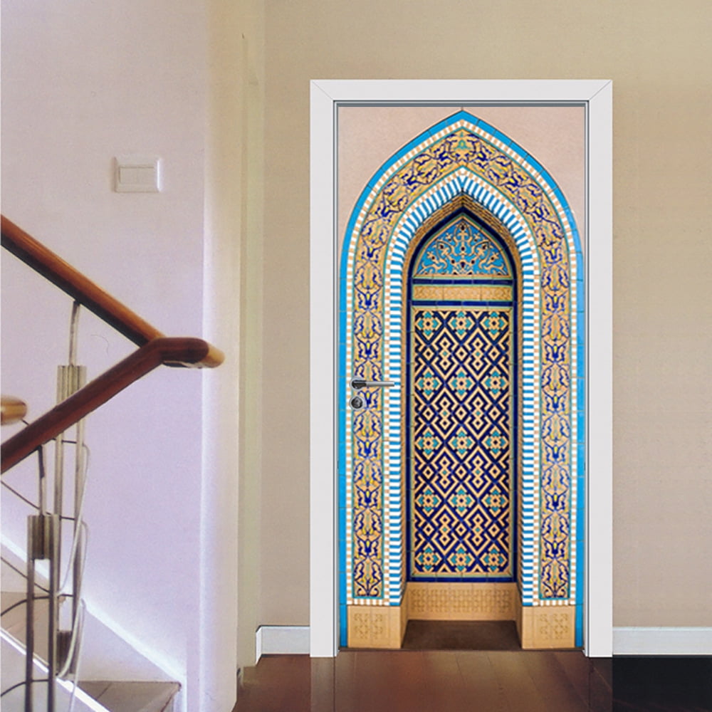 PVC Self-adhesive Removable Muslim Arabic Door Sticker Allahu Islamic ...