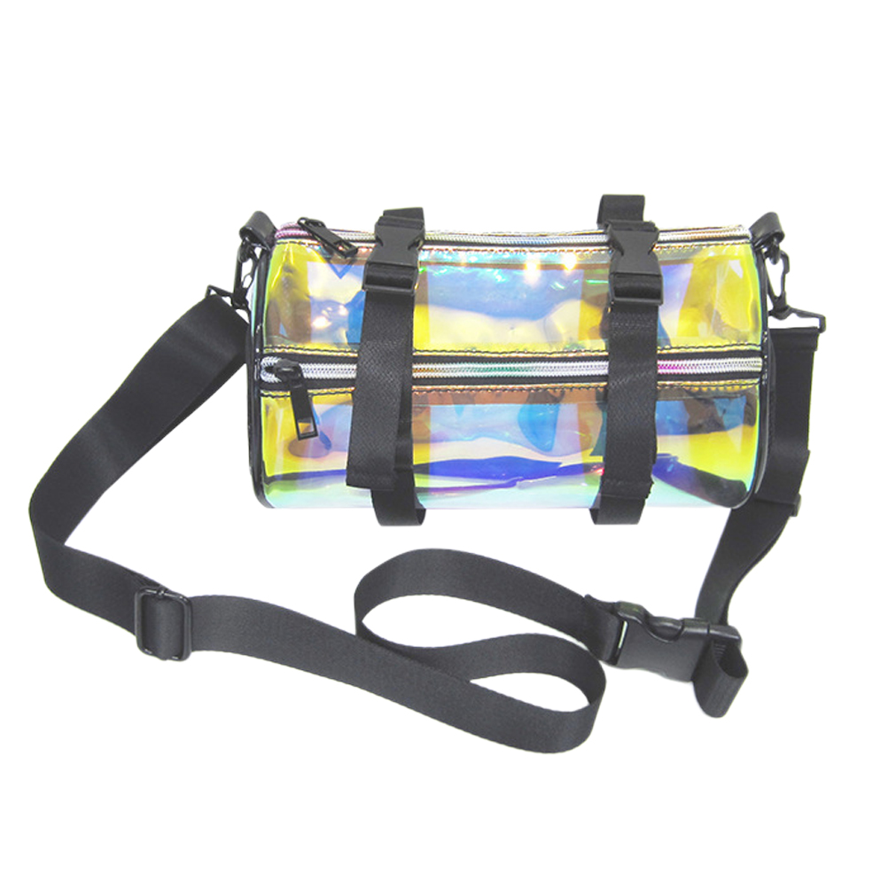 PVC Shoulder Bag Fashion Clear Cylinder Purse Adjustable Handbag for ...