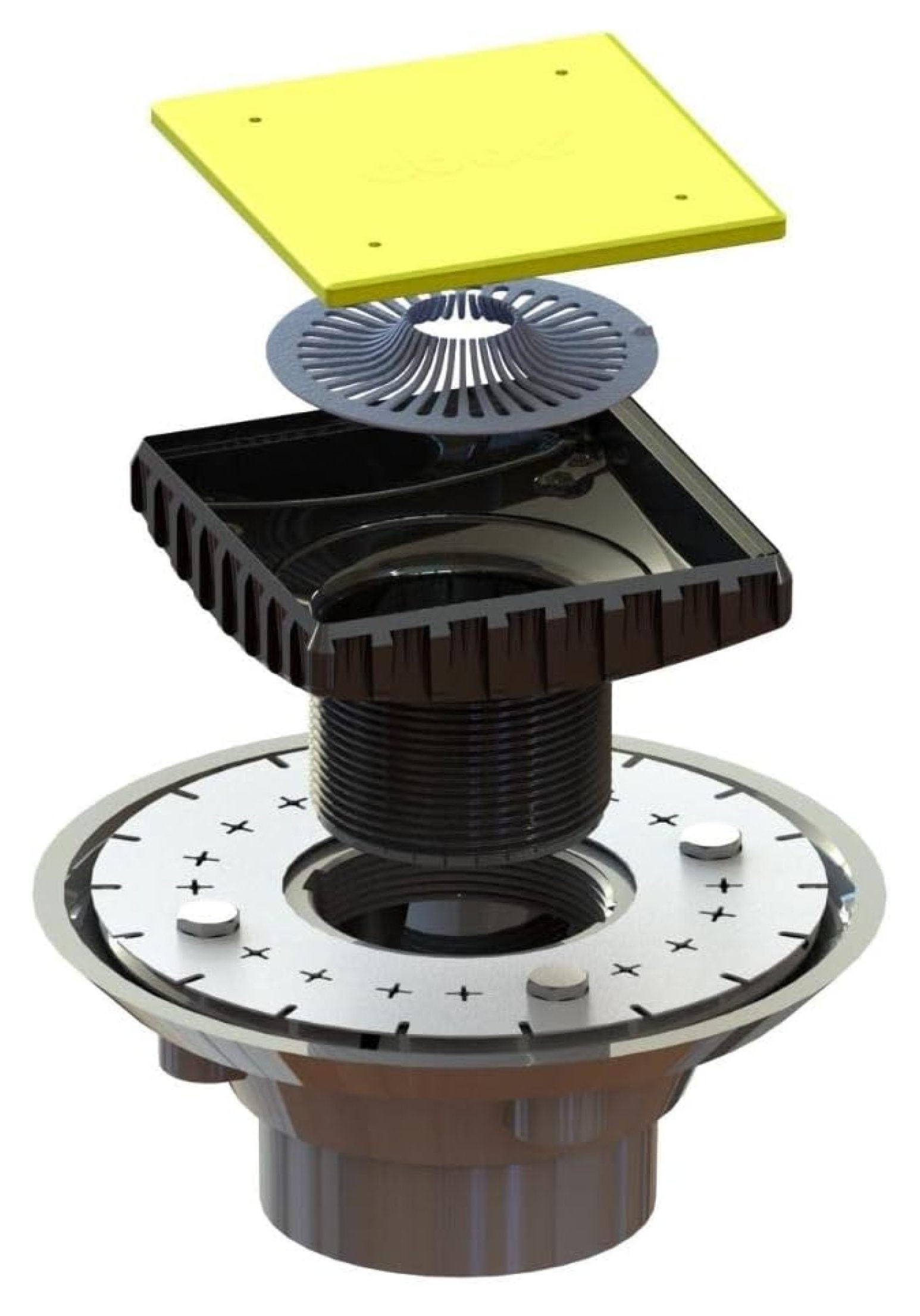 PVC Shower Drain Assembly 2-Inch Black - 3 Piece Drain Kit with Hair ...