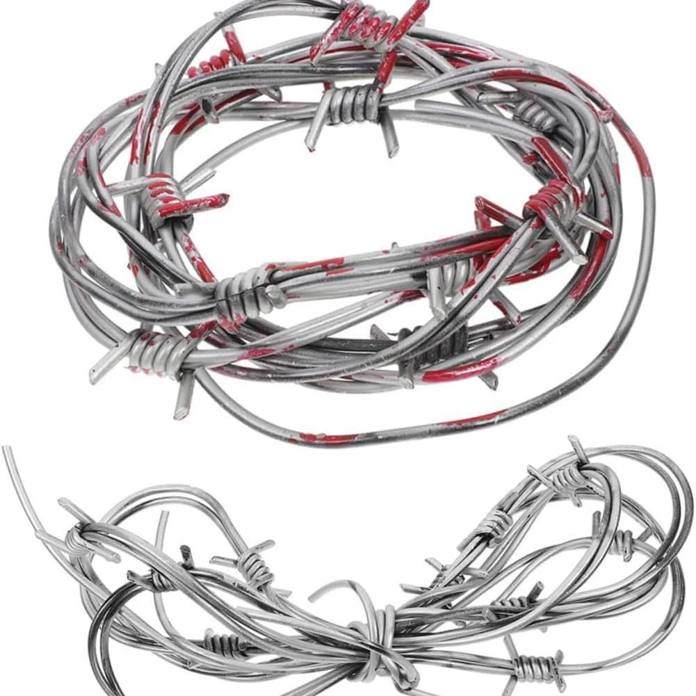PVC Simulation Barbed Wire 2.4M Fake Barbed Wire Prop Halloween Decor ...