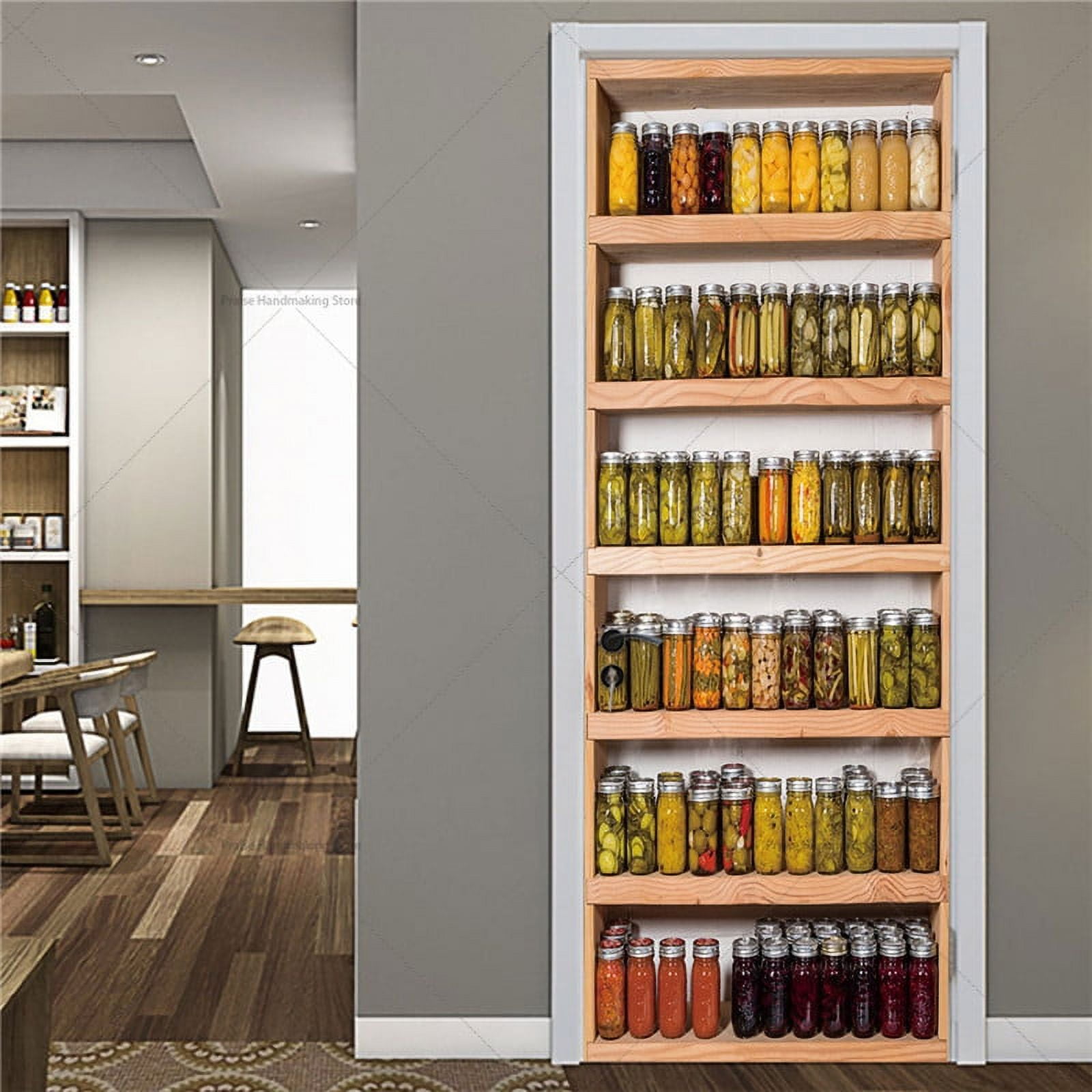 PVC Simulation Retro Bookcase Door Stickers Bedroom Sliding Door ...