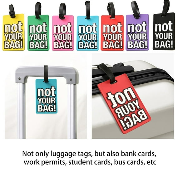 PVC Soft Rubber Luggage Tag | English Letters Not Your Bag Design | Travel Bag Backpack ...