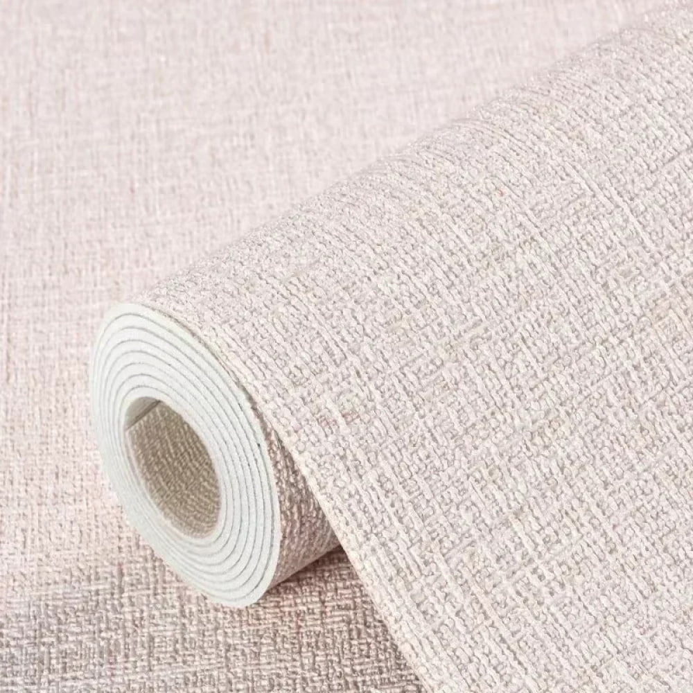 PVC Solid Color Thickened Waterproof 3D Linen Self-adhesive Wall ...