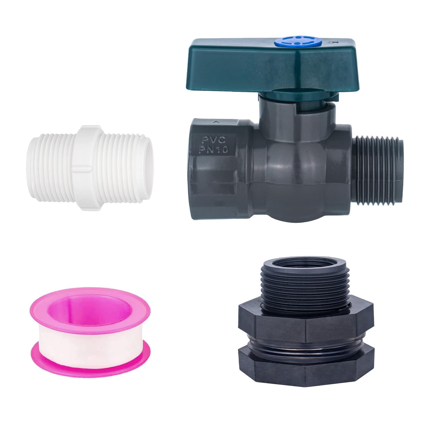 PVC Spigot Rain Barrel Faucet 3/4" PVC Bulkhead Fitting with Rain ...