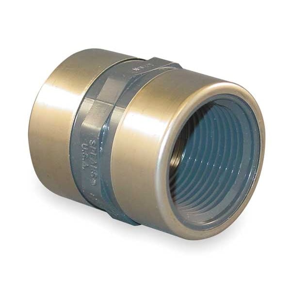 PVC, Stainless Steel Coupling, FNPT x FNPT, 3/4 in Pipe Size(830-007SR) - Walmart.com