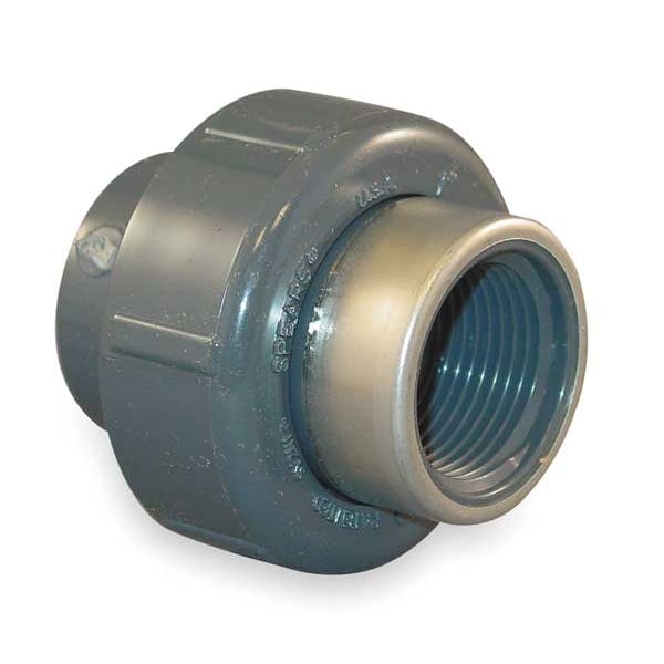 PVC, Stainless Steel Union, Socket x FNPT, 1-1/4 in Pipe Size(8059 ...