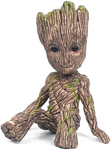 PVC Statue Groot in for Kids Home Decor Miniature Fairy Garden Sitting ...