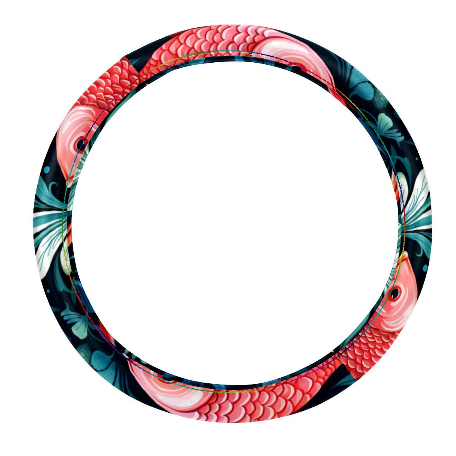 PVC Steering Wheel Cover 14.5 inch to 15 inch Universal, Cartoon Fishes ...