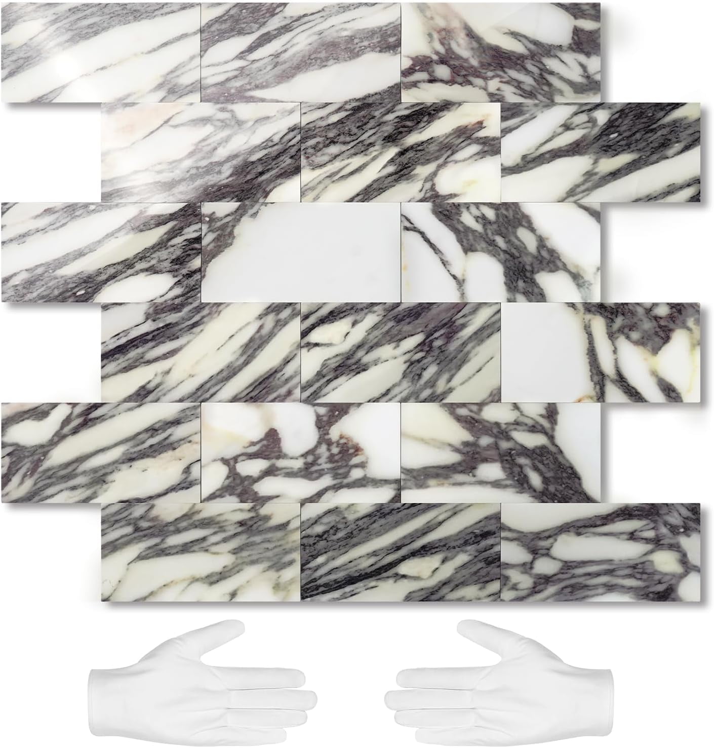 PVC Stick on Backsplash for Kitchen, Bathroom, 10-Sheet Subway Tile ...