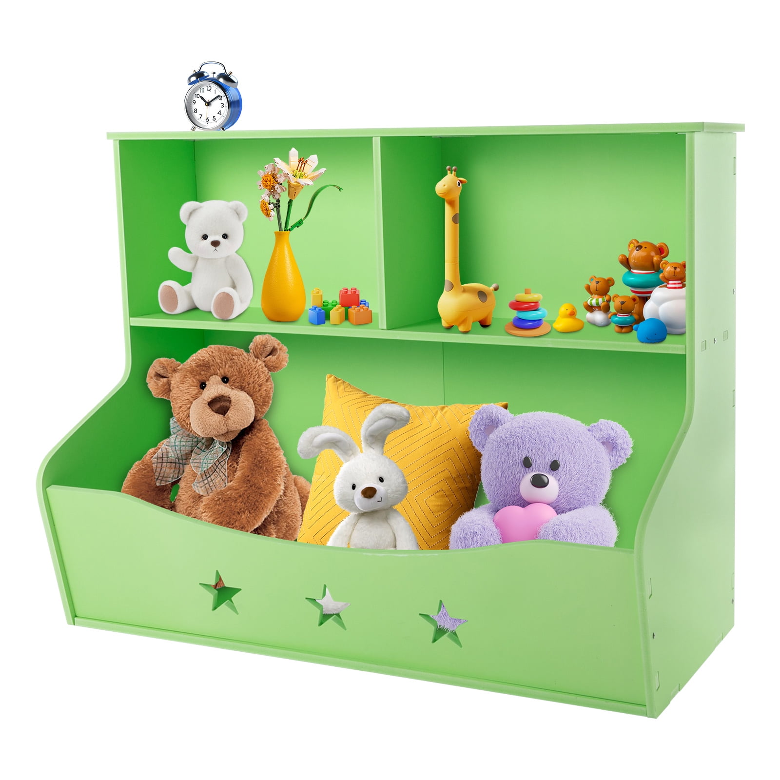 PVC Storage Bookcase 2 Shelf Kids Shelving Unit Open Book Shelf Toy ...