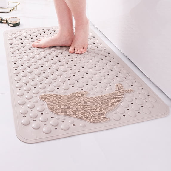 PVC Suction Cup Bathroom Bath Mat Non Slip Shower Floor Mat for Slip ...