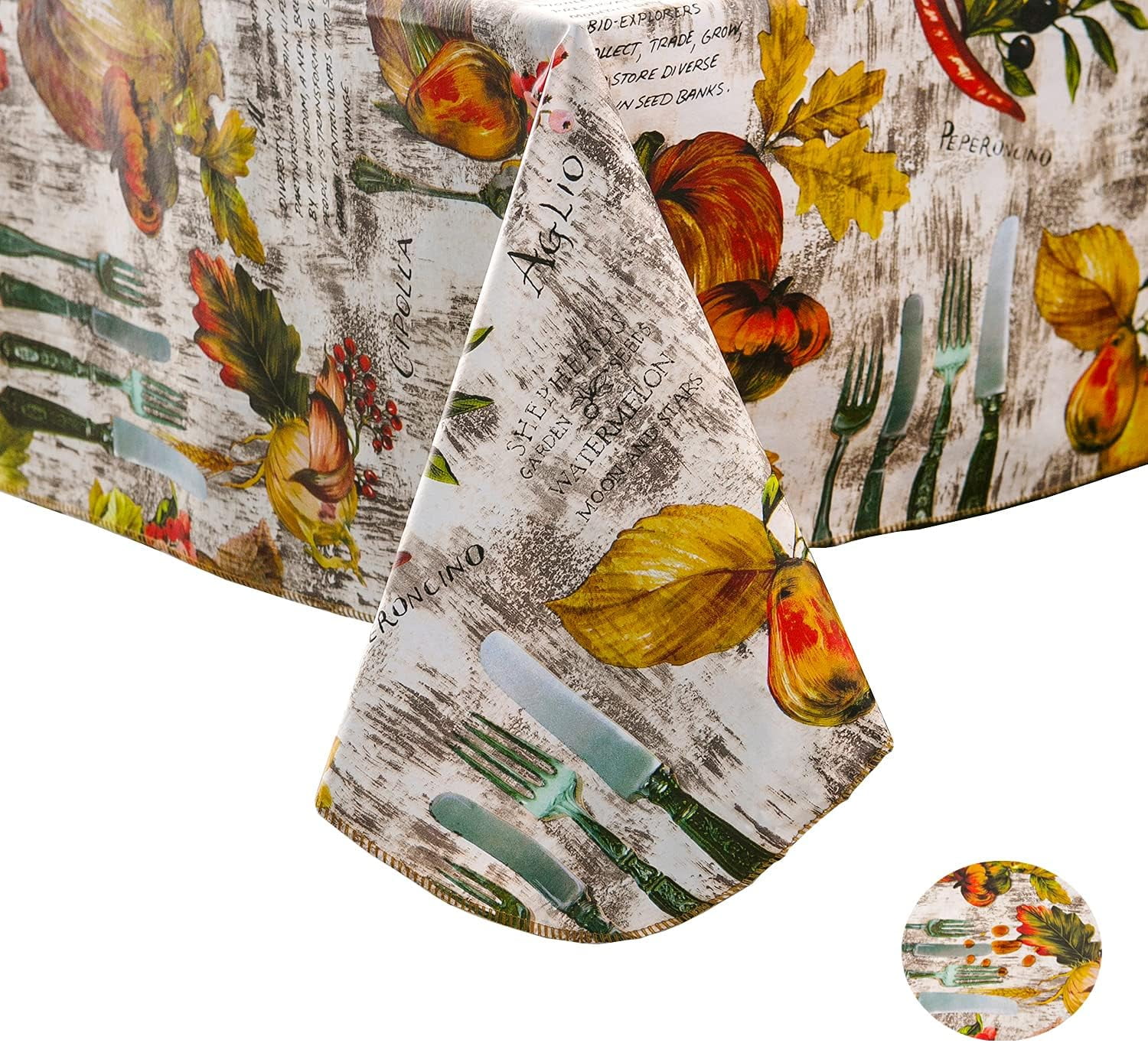 PVC Tablecloth ,Heavy Duty Vinyl Tablecloth with Flannel Backing for ...