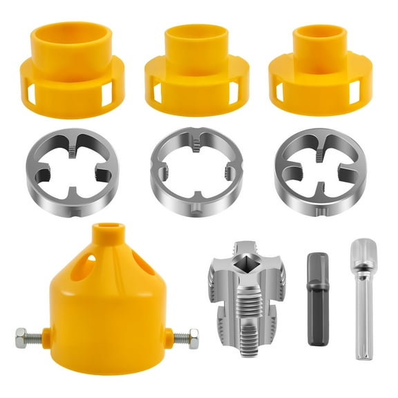 Ratchet Pipe Threader Kit, BSPT 7 Size Pipe Threader 3/8" to 2" Die ...