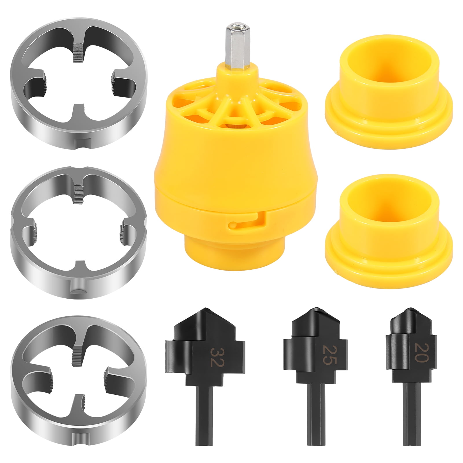 PVC Thread Maker Tool Kit with Lifting Stepped Drill Bit Pipe Threader ...