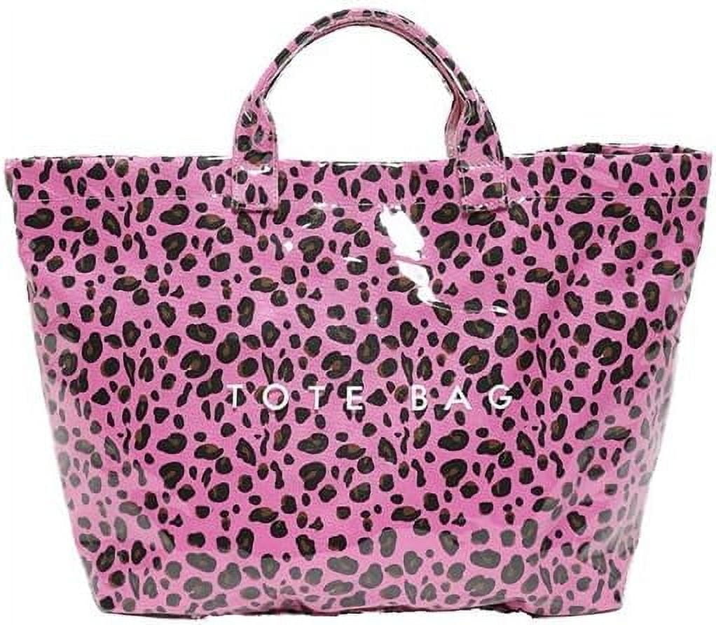 PVC Tote Bag,Leopard Print Bag Women's Letter Print Bag Large Cheetah ...