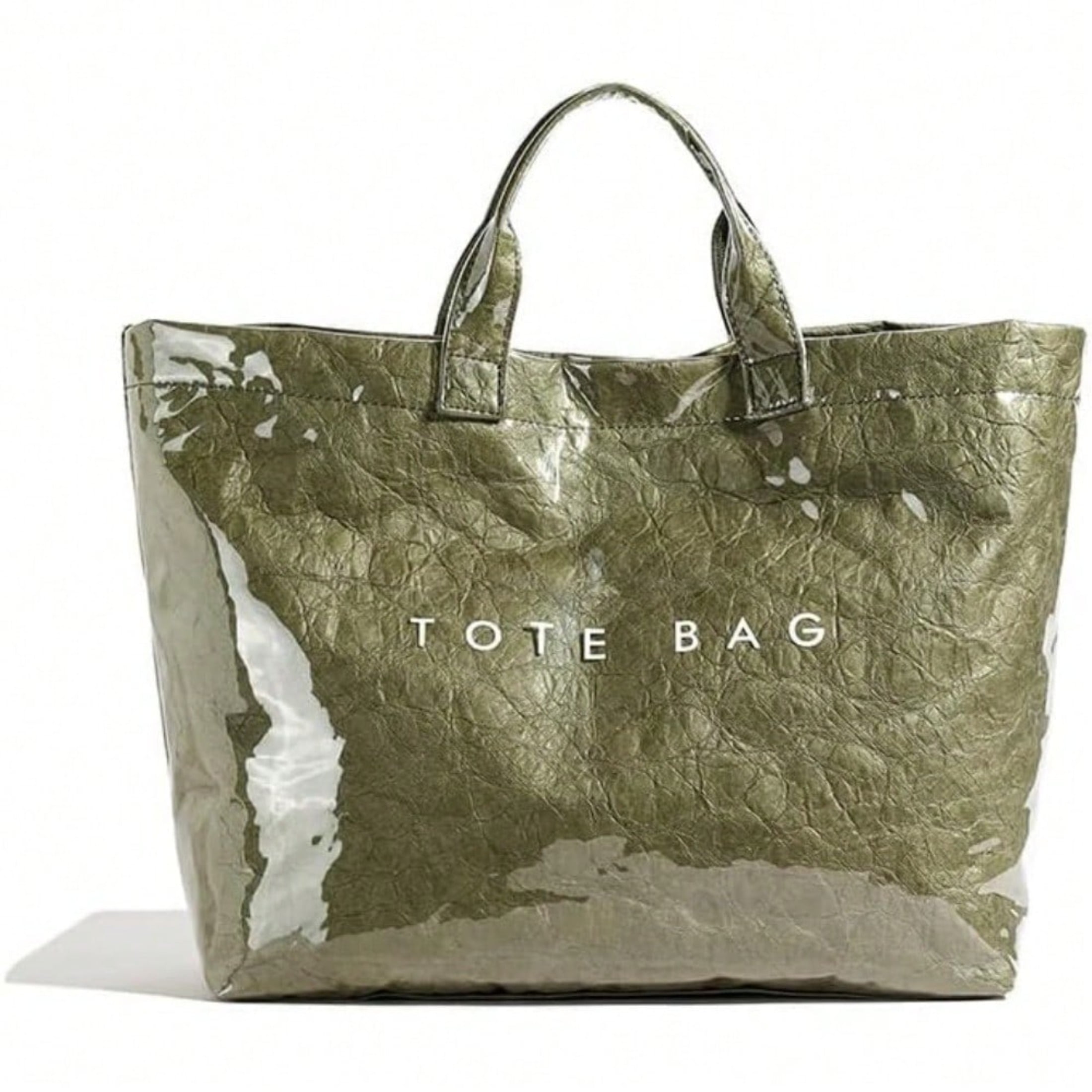 PVC Tote Bag Women's Letters Print Tote Bag Large Kraft Paper Tote Bag ...