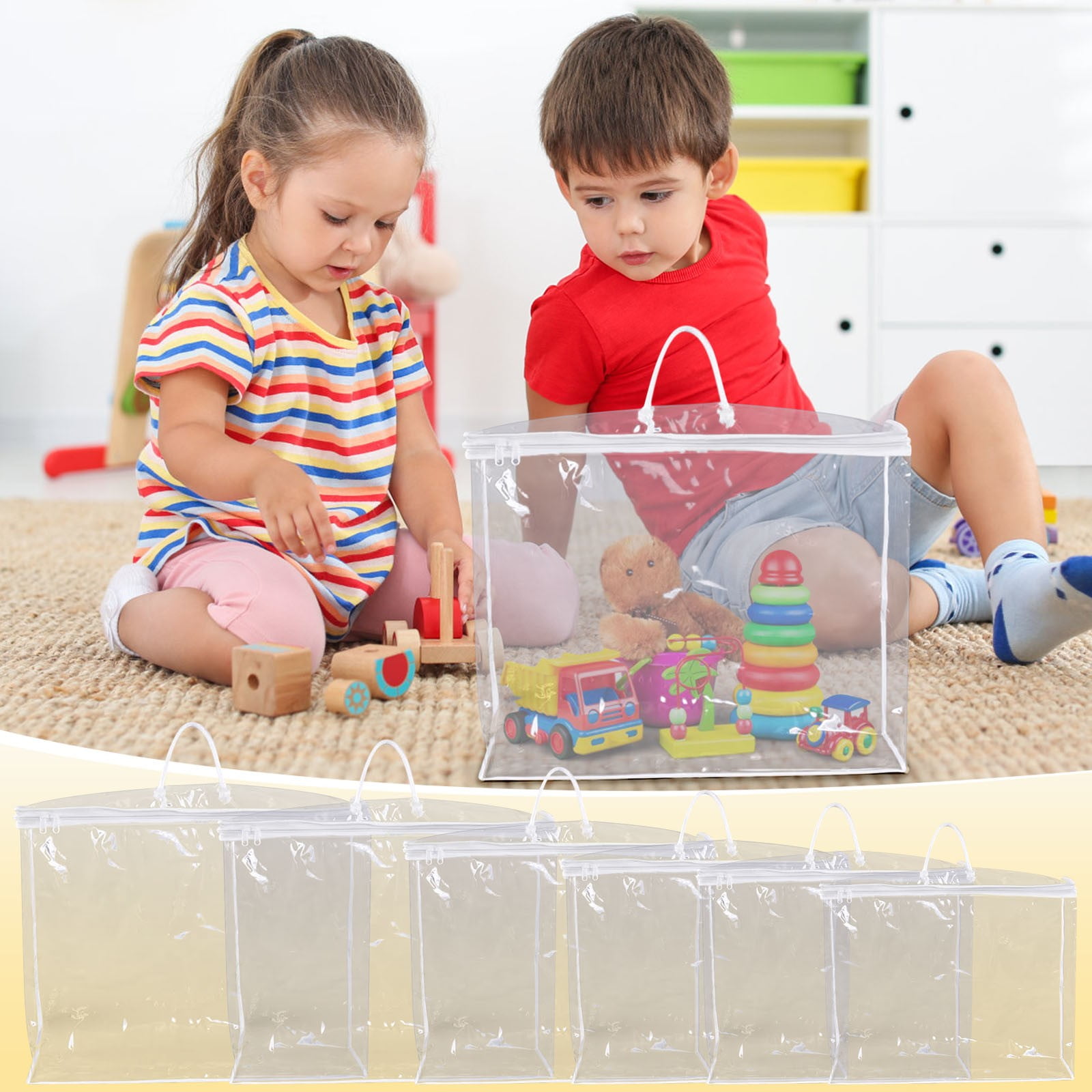 PVC Transparent Storage Bags, Home Textile Packaging Set, 4-Piece Clear Bags, Wide-Opening ...