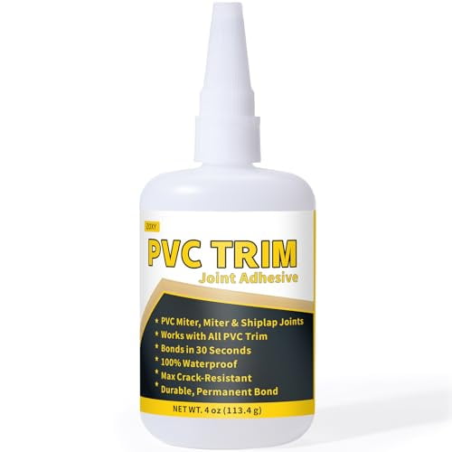PVC Trim Glue, Bond Trim Joints in 30 Seconds, Allows Adjustment, PVC ...